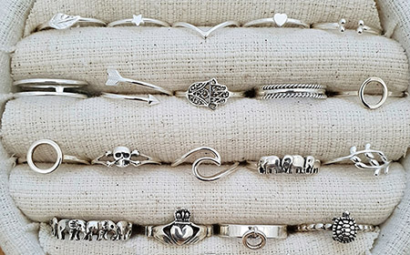 Sterling Silver Rings and Earrings - Studio Jewellery US