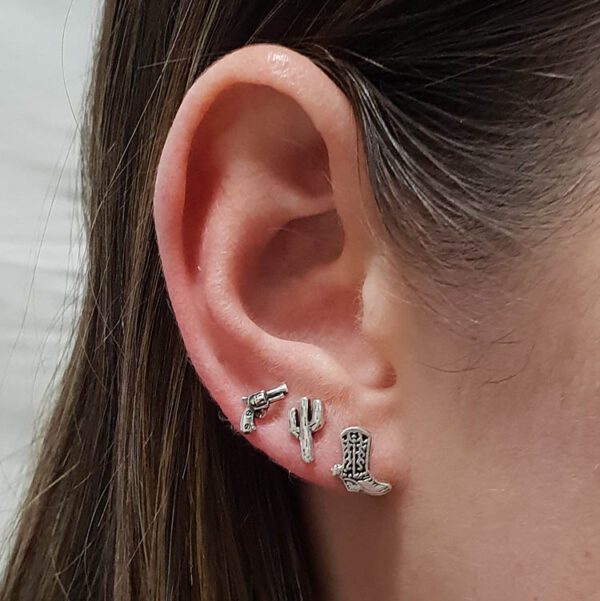 925 Sterling Silver Pistol Ear Studs - Studio Jewellery US