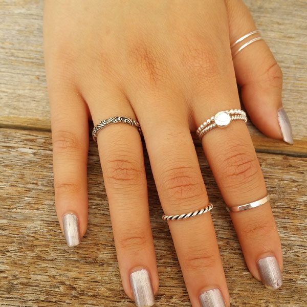 Double Fine Band 925 Sterling Silver Ring - Studio Jewellery US