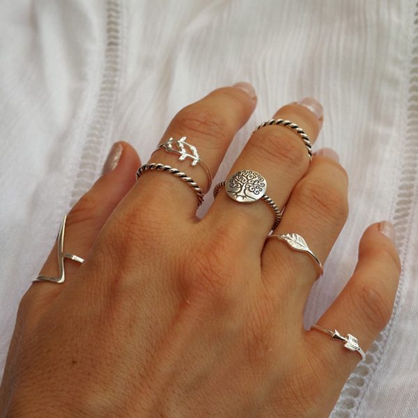 Olive Tree Branch Sterling Silver Ring - Studio Jewellery US