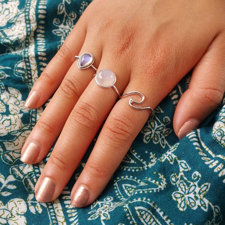 Surf Wave Silver Ring - Studio Jewellery US