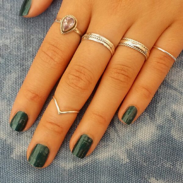 Double Rope Band Silver Ring - Studio Jewellery US