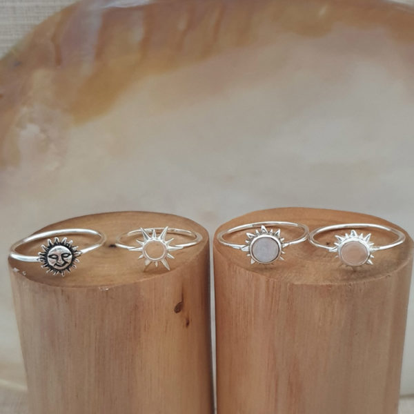 Sun Moonstone Sterling Silver Gemstone Ring