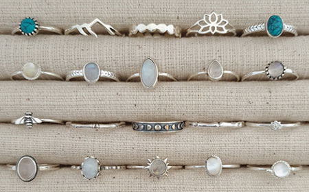 Sterling Silver Rings and Earrings - Studio Jewellery US