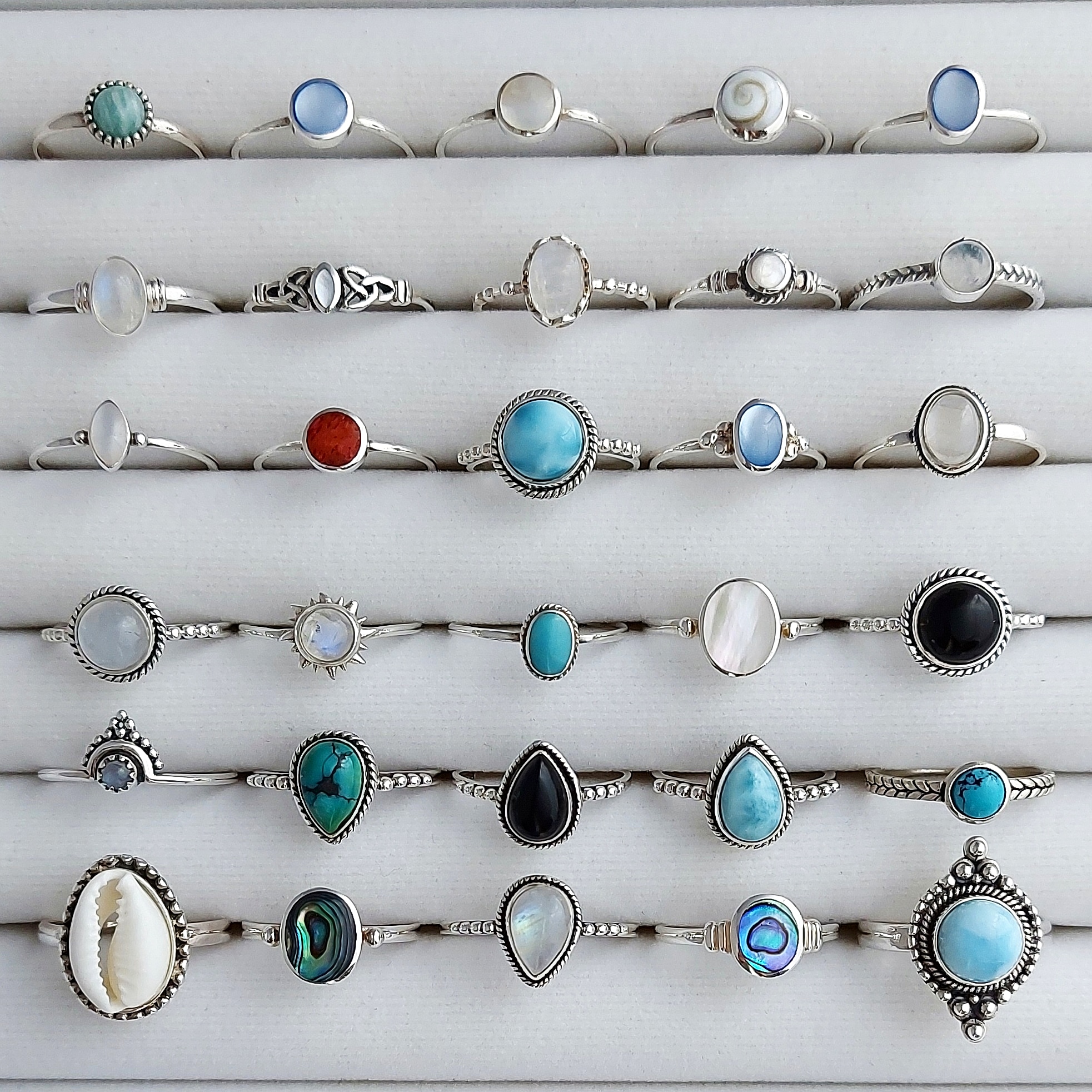 Sterling Silver Rings and Earrings - Studio Jewellery US